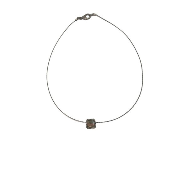 unbranded | Jewelry | Vintage Silverplate Variegated Stone Slide Choker ...